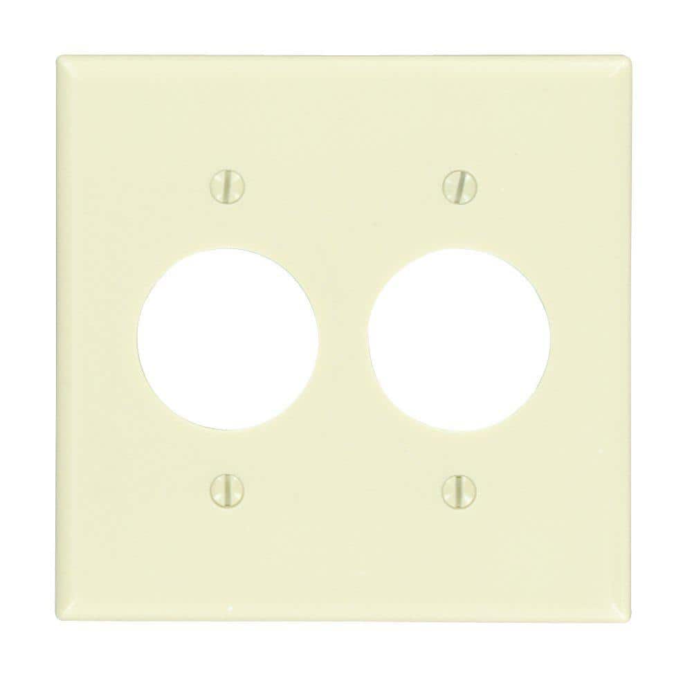 Leviton 2-Gang Ivory 1.406 in. Single Outlet/Receptacle Plastic ...