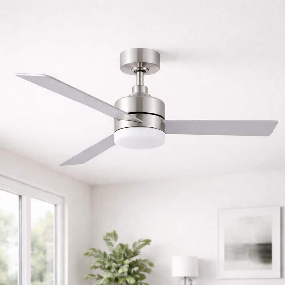 Hampton Bay Madison II 52 in. Indoor Brushed Nickel Downrod Mount ...
