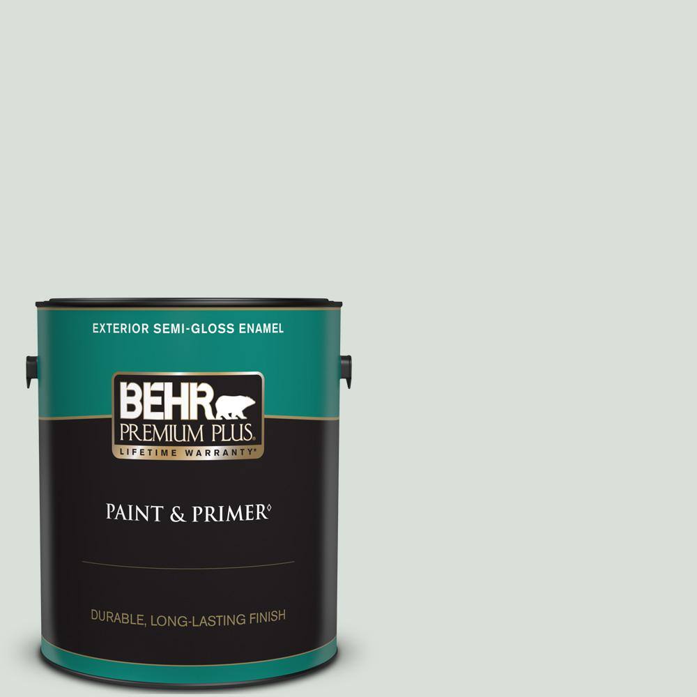 BEHR PREMIUM PLUS 1 gal. #N420-1 Juniper Breeze Semi-Gloss Enamel ...