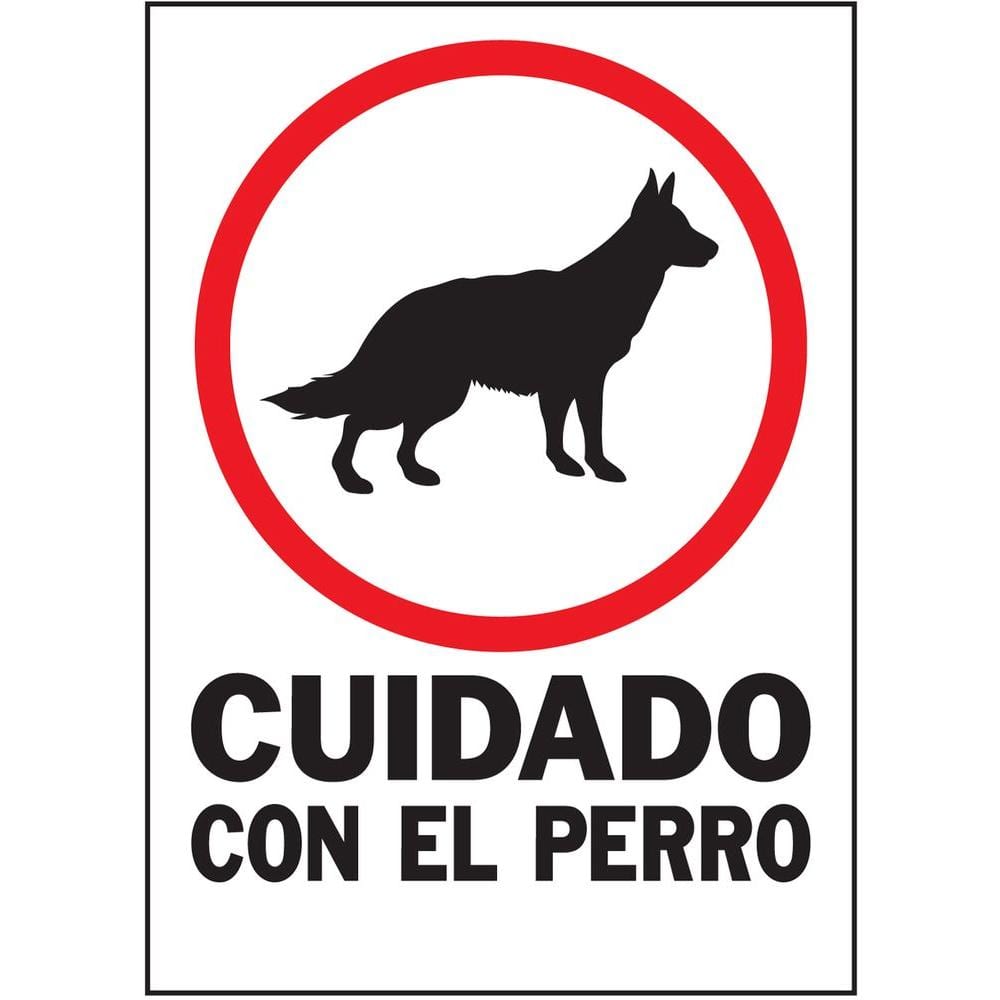 Everbilt 10 in. x 14 in. Plastic Cuidado Con El Perro Sign 24901 - The ...