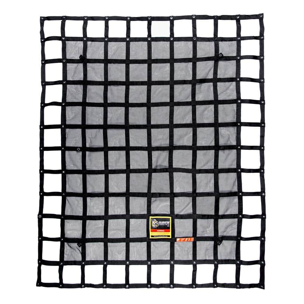 GLADIATOR Cargo Nets 6.75 ft. x 8 ft. Heavy-Duty Cargo Net Integrated ...