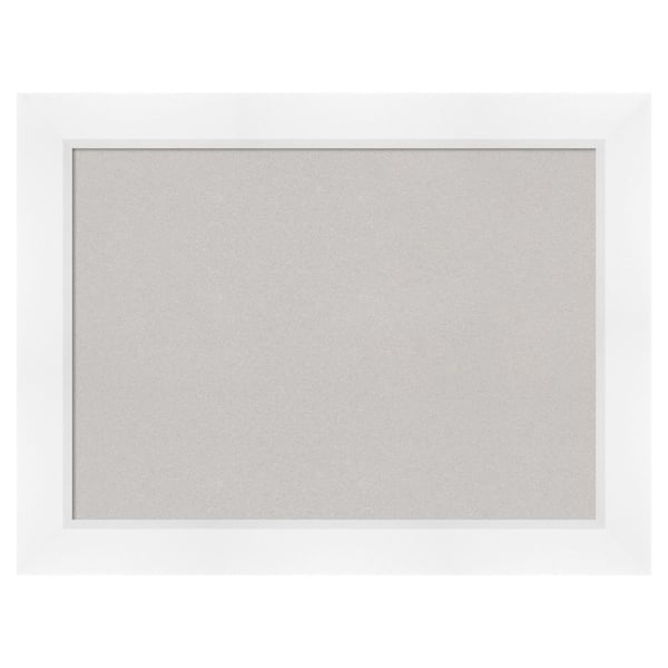 Amanti Art Sloped White 33 in. x 25 in., Poly Framed Grey Cork Memo ...