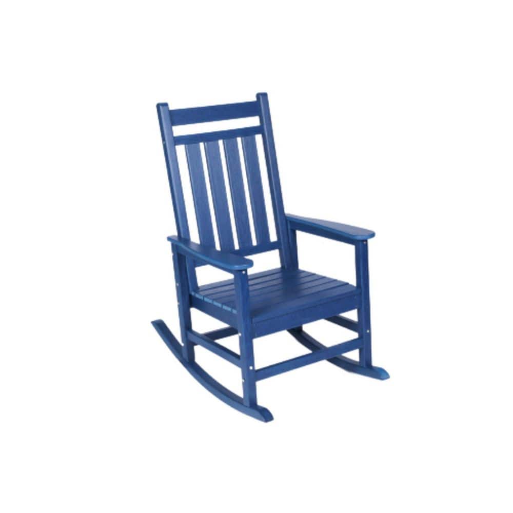 Dracelo Series Frame Navy Blue Solid Wood Outdoor Rocking Chair GT-221 ...