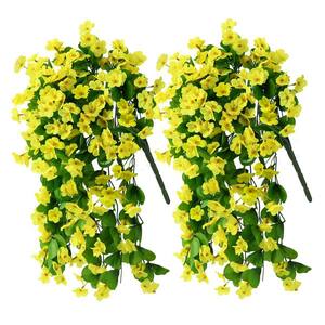 19.7 in. White Indoor/Outdoor Artificial Trailing Violet UV Resistant ...