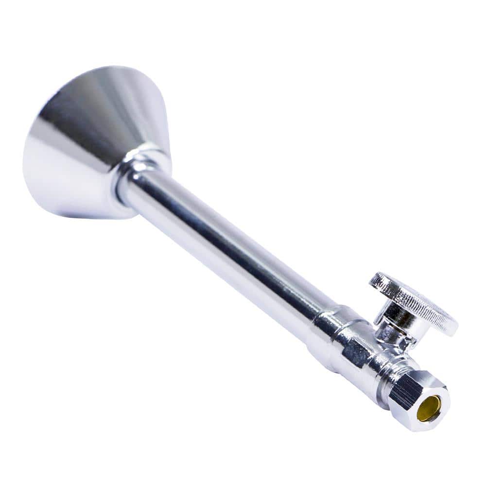 PLUMBFLEX Water Supply Stop Valve with 5 in. Extension Tube; 1/4 Turn ...