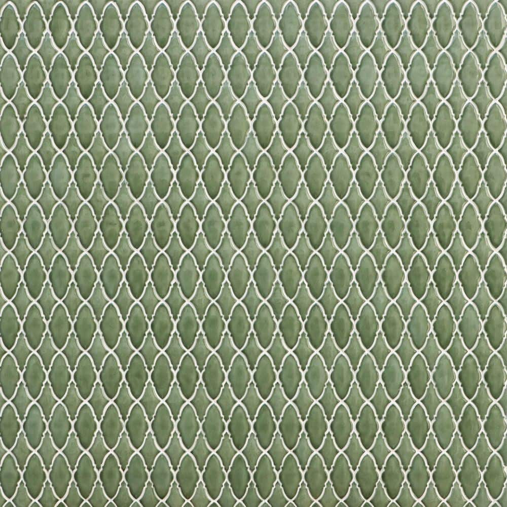 Ivy Hill Tile Delphi Valor Deep Emerald 9 in. x 12 in. Glazed Glass ...