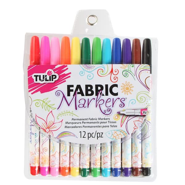 Tulip Permanent Nontoxic Fabric Markers (12-Pack)-26662 - The Home Depot