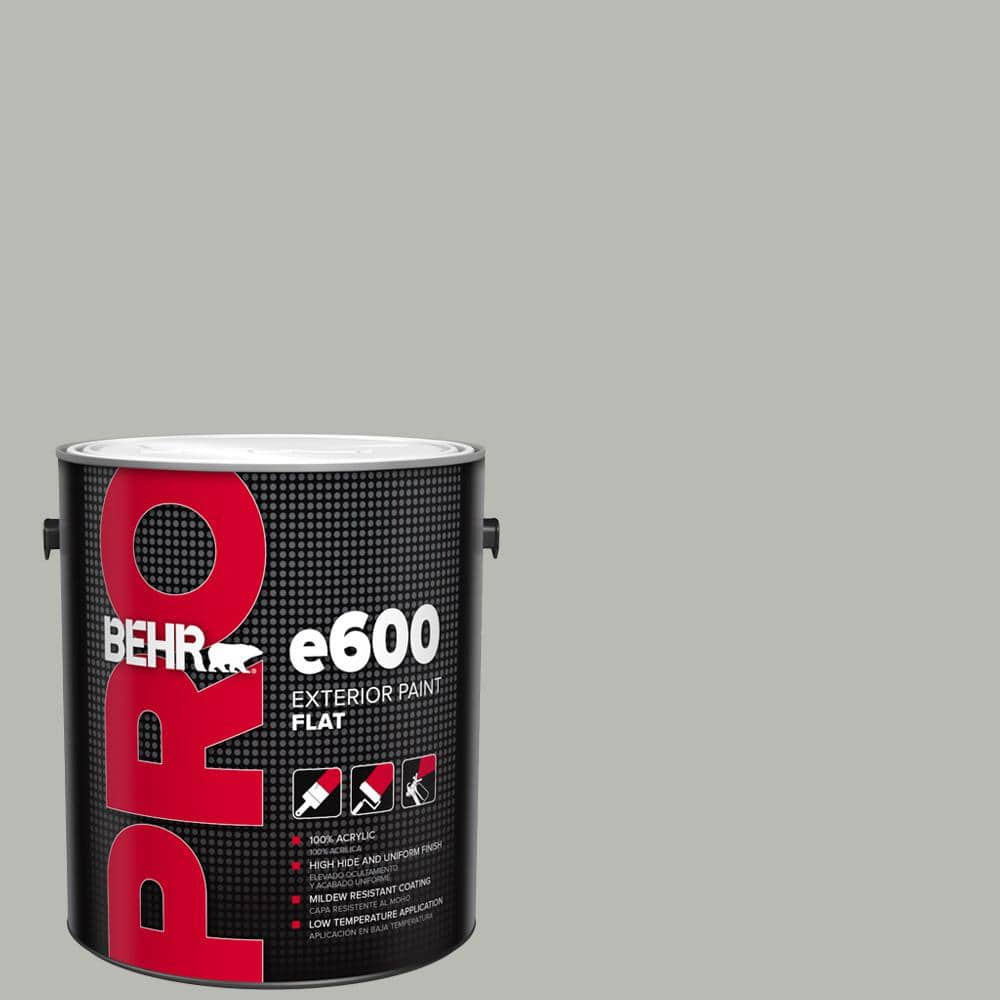 BEHR PRO 1 gal. #PPU18-11 Classic Silver Flat Exterior Paint PR61001 ...