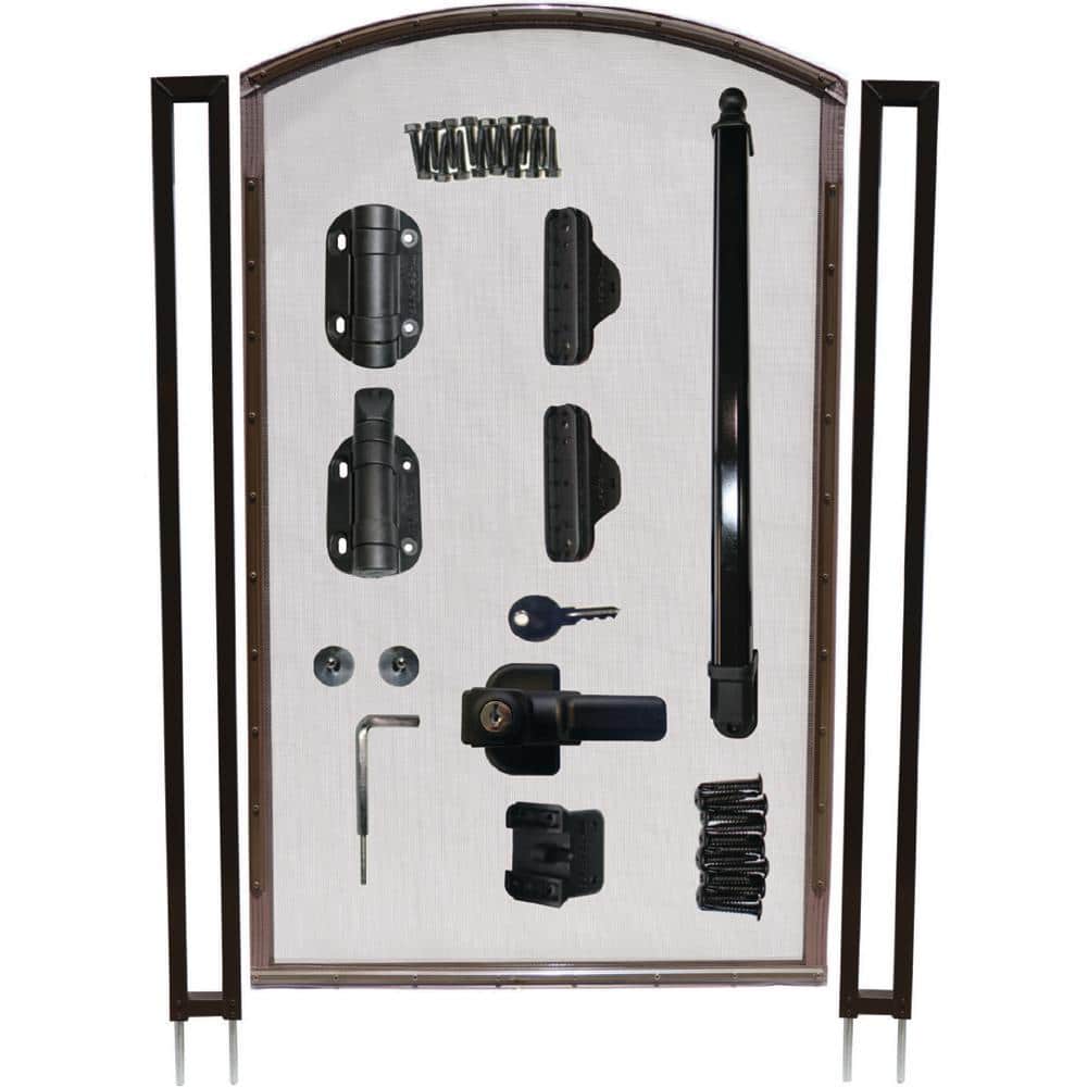poolfence DIY 2.5 ft. W x 5 ft. H Pool Fence DIY Gate in Brown with ...