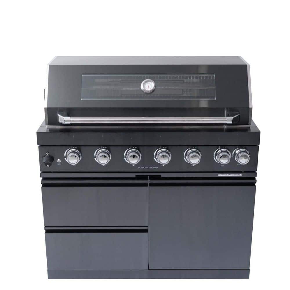 Boosicavelly 6-Burner Propane Gas Grill Island in Stainless Steel ...
