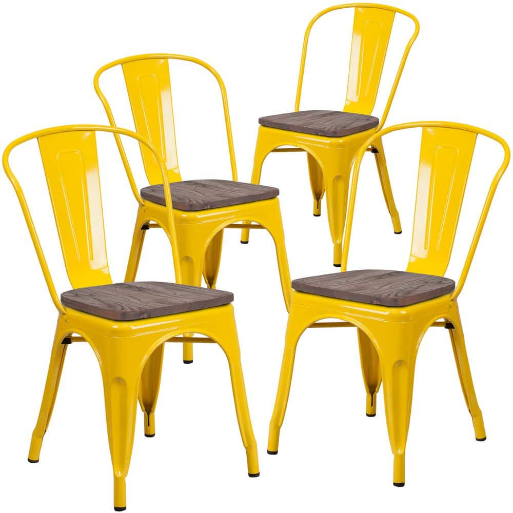 Carnegy Avenue Yellow Restaurant Chairs (Set of 4) CGA-CH-250656-YE-HD ...