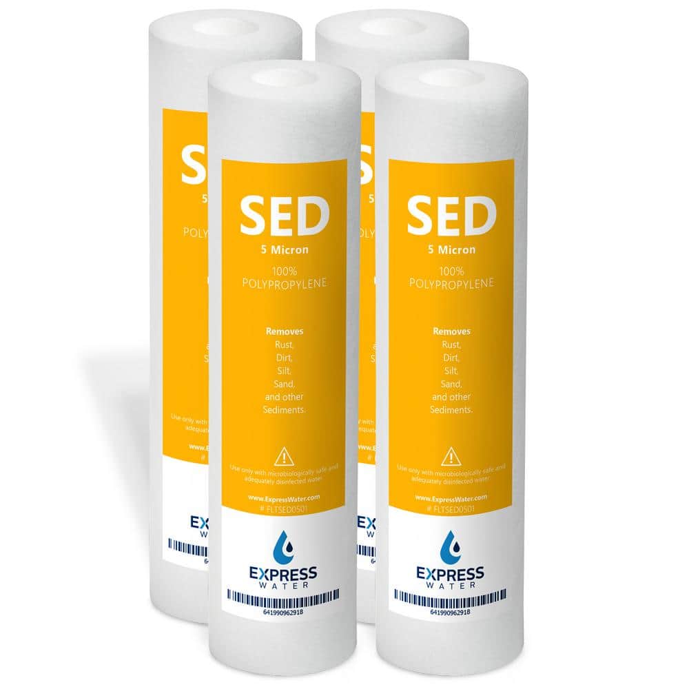 Express Water 4 Pack Sediment Water Filter Replacement - 5 Micron ...