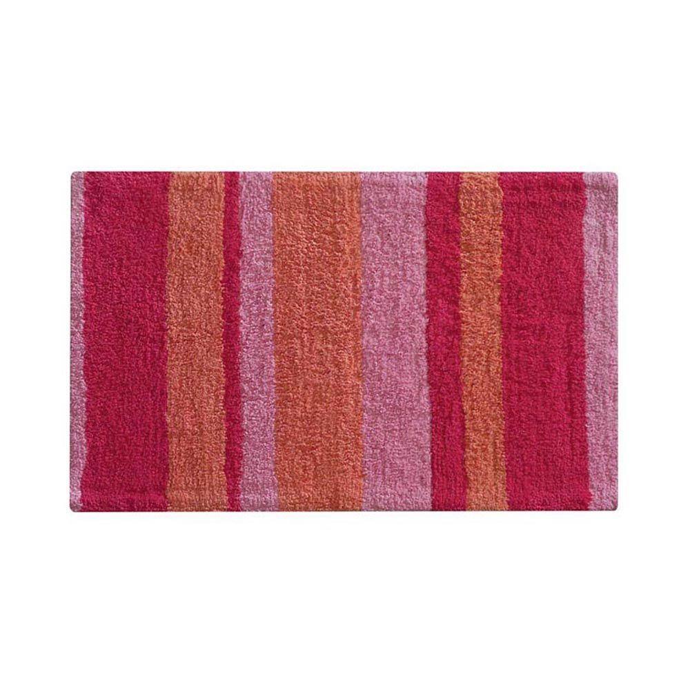interDesign Kandi Pink Stripe Bath Rug 18220 - The Home Depot