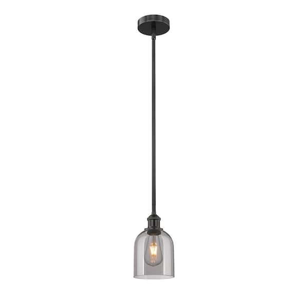 Innovations Bella 100-Watt 1-Light Matte Black Shaded Mini Pendant ...