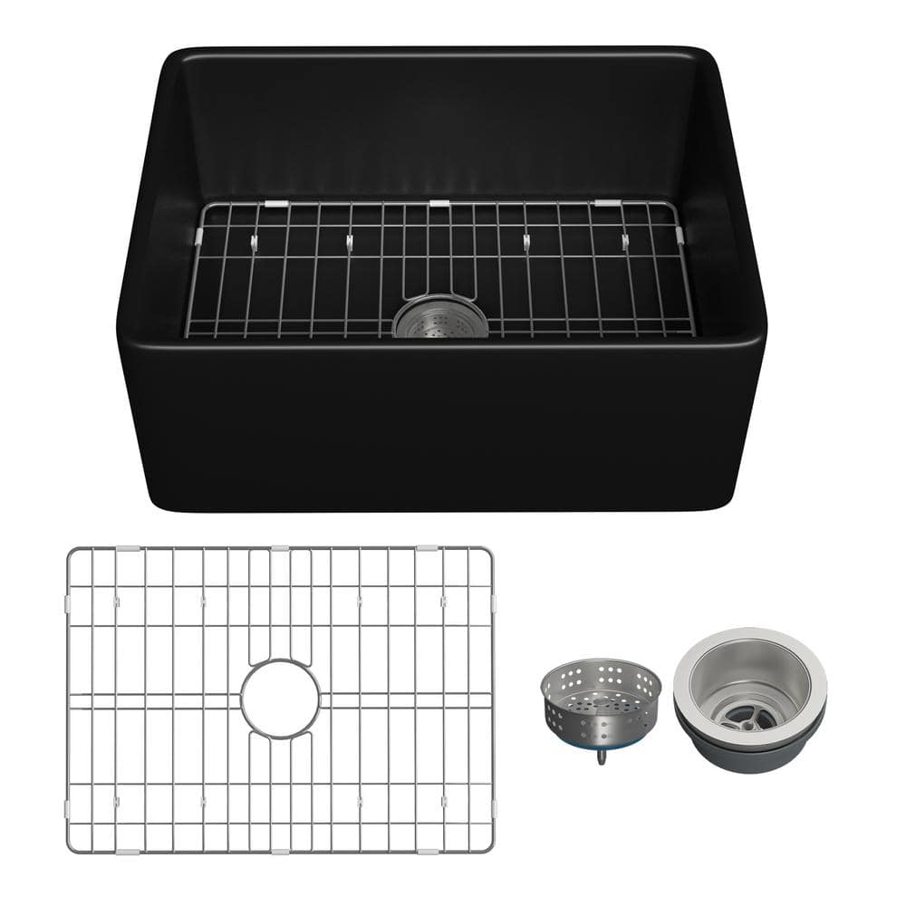 Jasmie Farmhouse Series 24 in. Apron Front Kitchen Sink Single Bowl ...