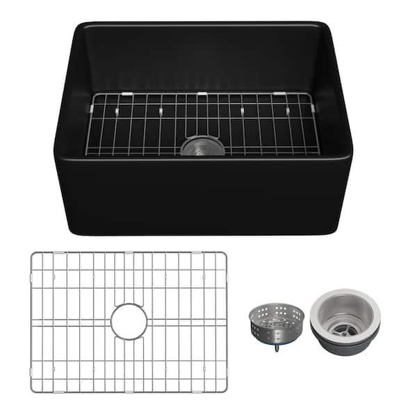 Jasmie Farmhouse Series 24 in. Apron Front Kitchen Sink Single Bowl ...