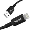 Philips 6 ft. USB Charge Cable with Lightning Connector, Black DLC4106V ...