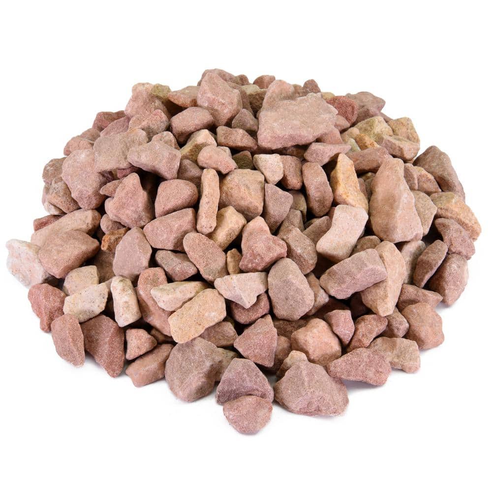 Yard Elements 0.25 cu. ft. 3/8 in. Vegas Pink Crushed Landscape Rock ...