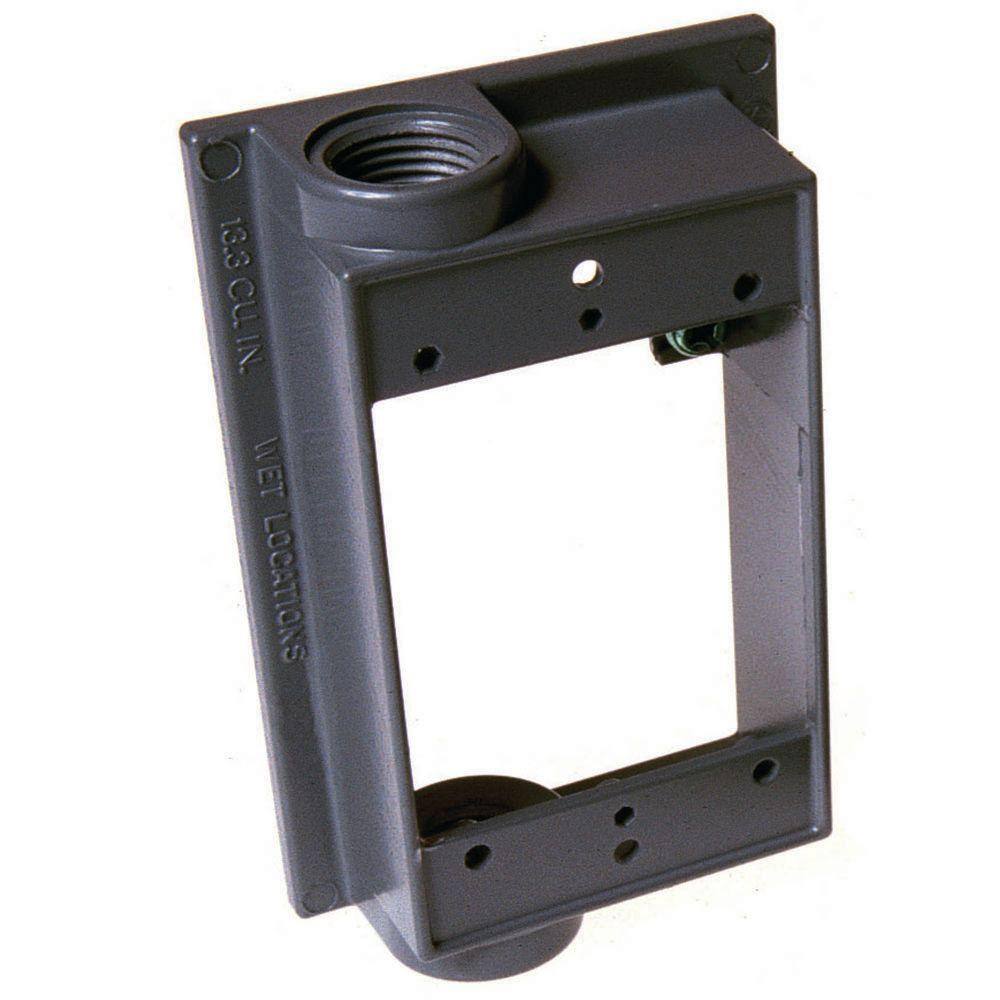 BELL N3R Aluminum Gray 1 Gang Weatherproof Extension Adapter Outlet BELL N3R Aluminum Gray 1 Gang Weatherproof Extension Adapter Outlet