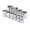 Husky 3/8 in. Drive Standard SAE Socket Set (10-Piece) H3DSAE10PCSR ...
