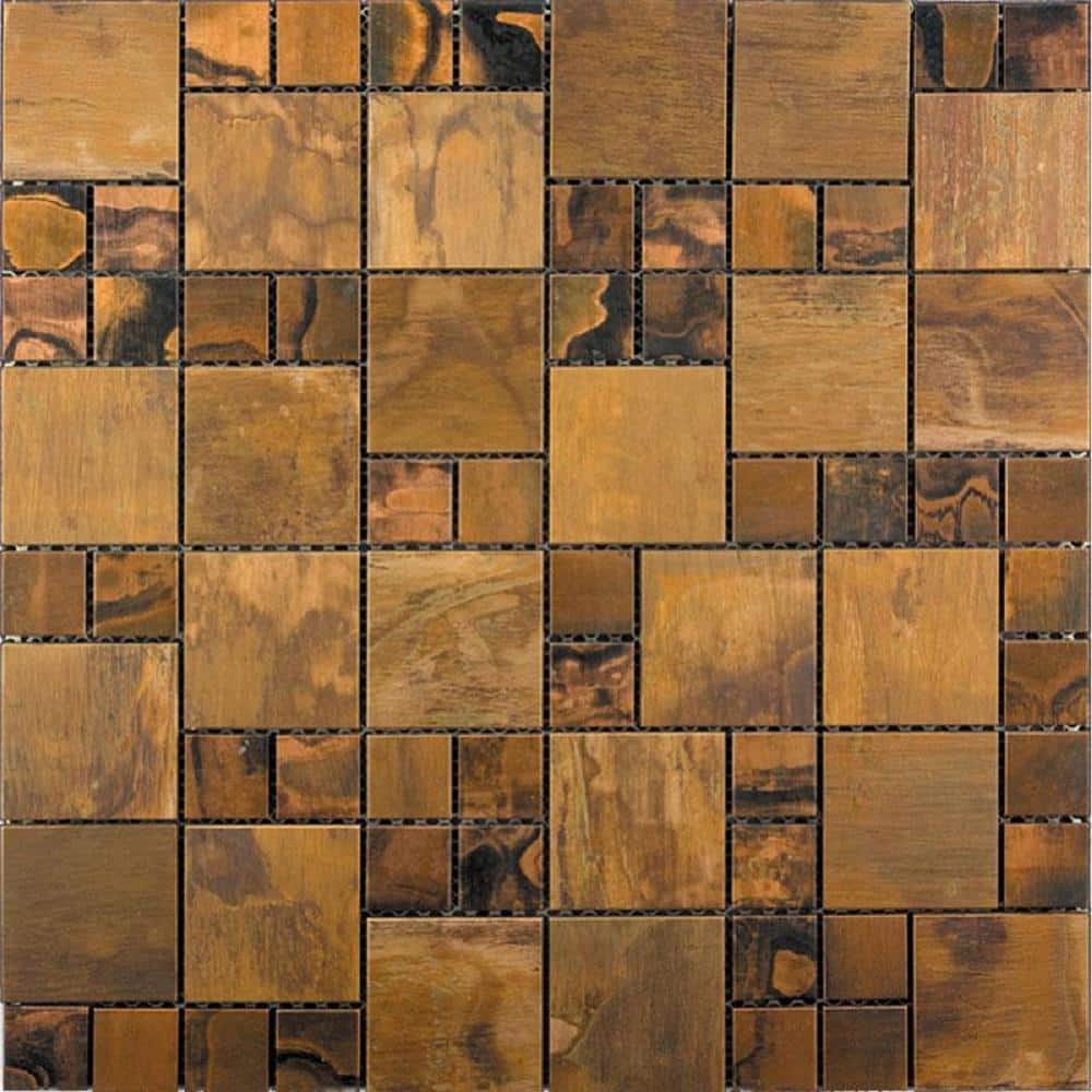 Apollo Tile Bronze 11.7 in. x 11.7 in. Honed Square Polished Metal ...