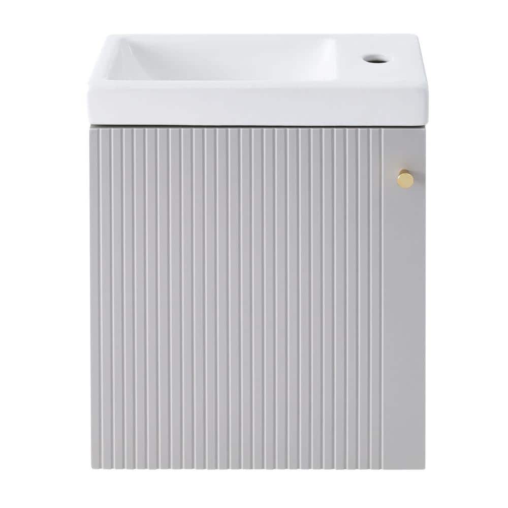 Miscool Ami 16 in. W x 8.7 in. D x 20.5 in. H Single Sink Bathroom ...