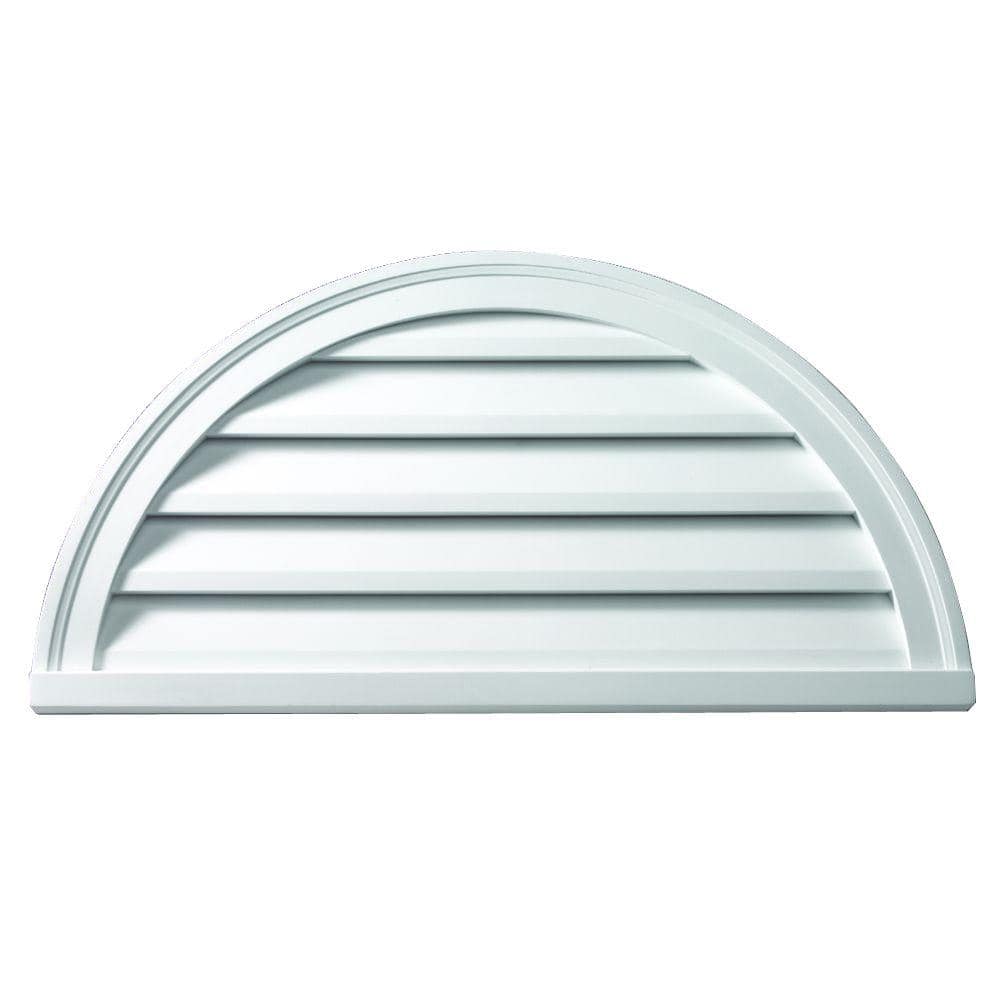 Fypon 60 in. x 30 in. Half Round White Polyurethane Weather Resistant ...