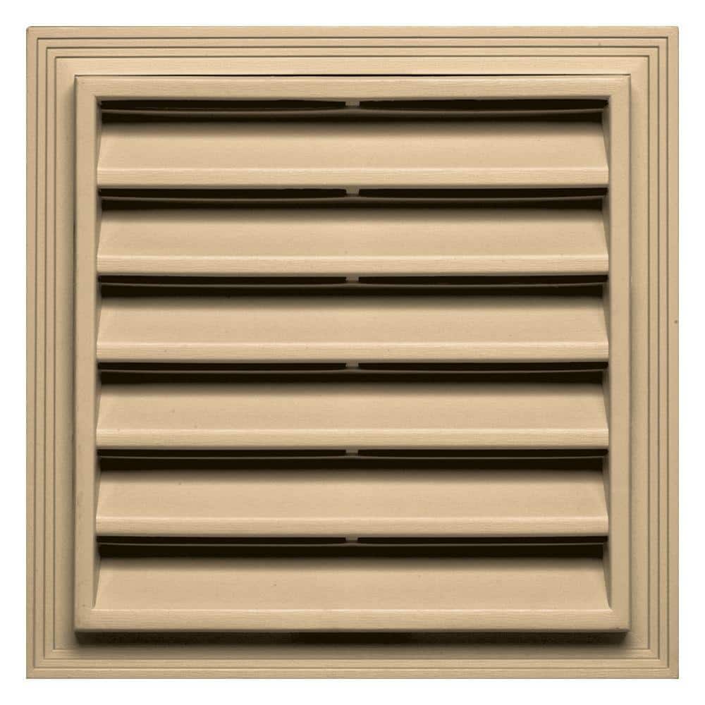 Builders Edge 12 in. x 12 in. Square Gable Vent in Sandstone Maple ...