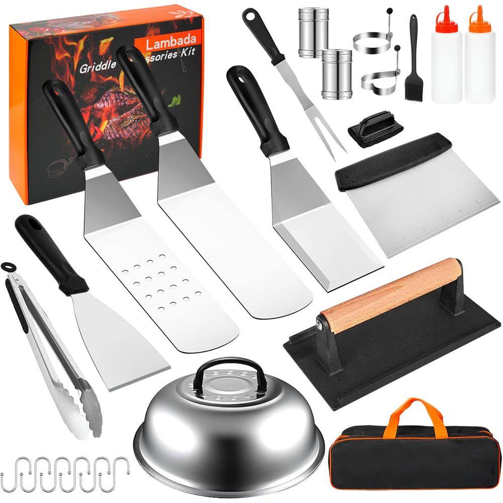 Primehome 18-Piece Griddle Kit, Smashed Burger Press, Spatula, Salt ...