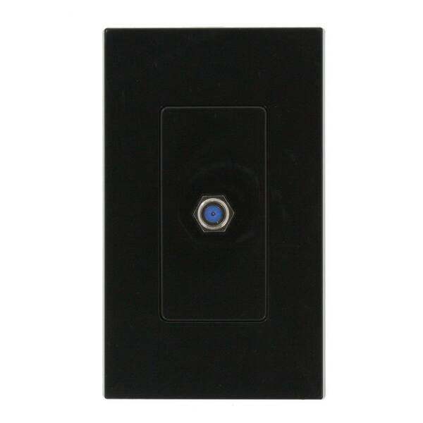 Leviton Decora Plus Plastic Adapter, CATV Jack, Black 80381-E