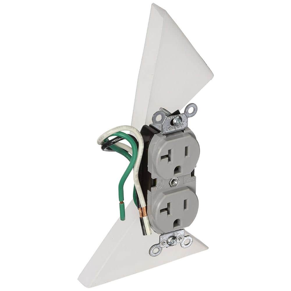Leviton 20 Amp 125 V Duplex Outlet/Receptacle w/ Leads, Gray (1-Pack ...