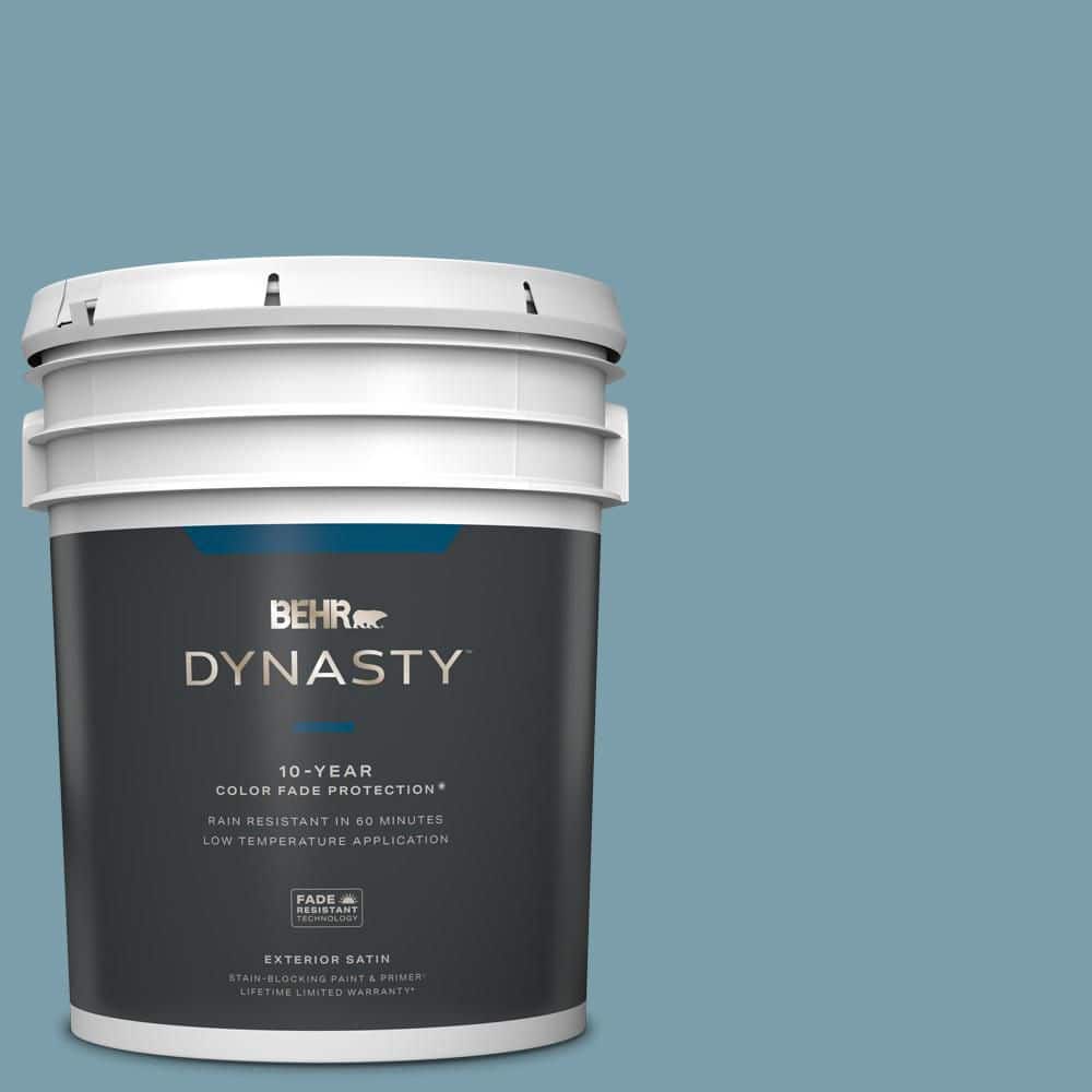 BEHR DYNASTY 5 gal. #S470-4 Dolphin Blue Satin Enamel Exterior Stain ...