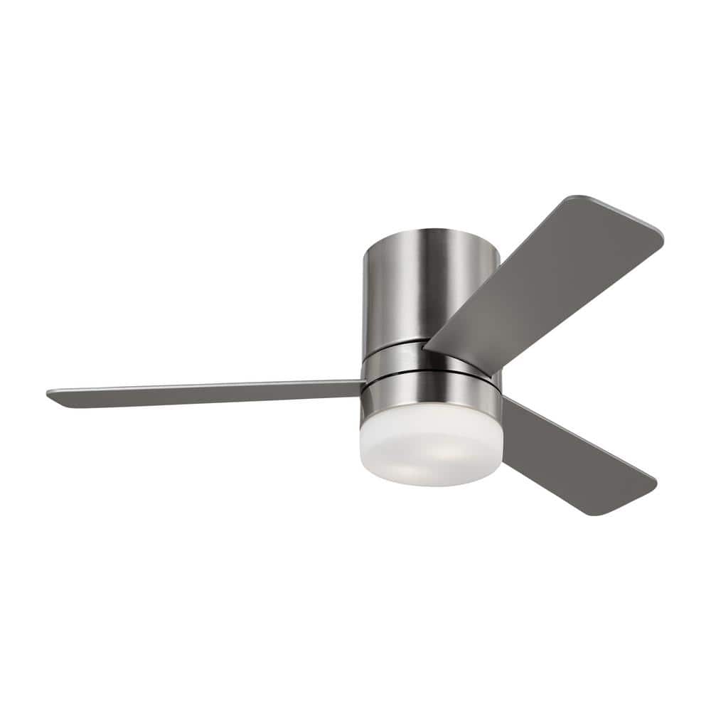 Generation Lighting Era 44 in. Modern Brushed Steel Hugger Ceiling Fan ...