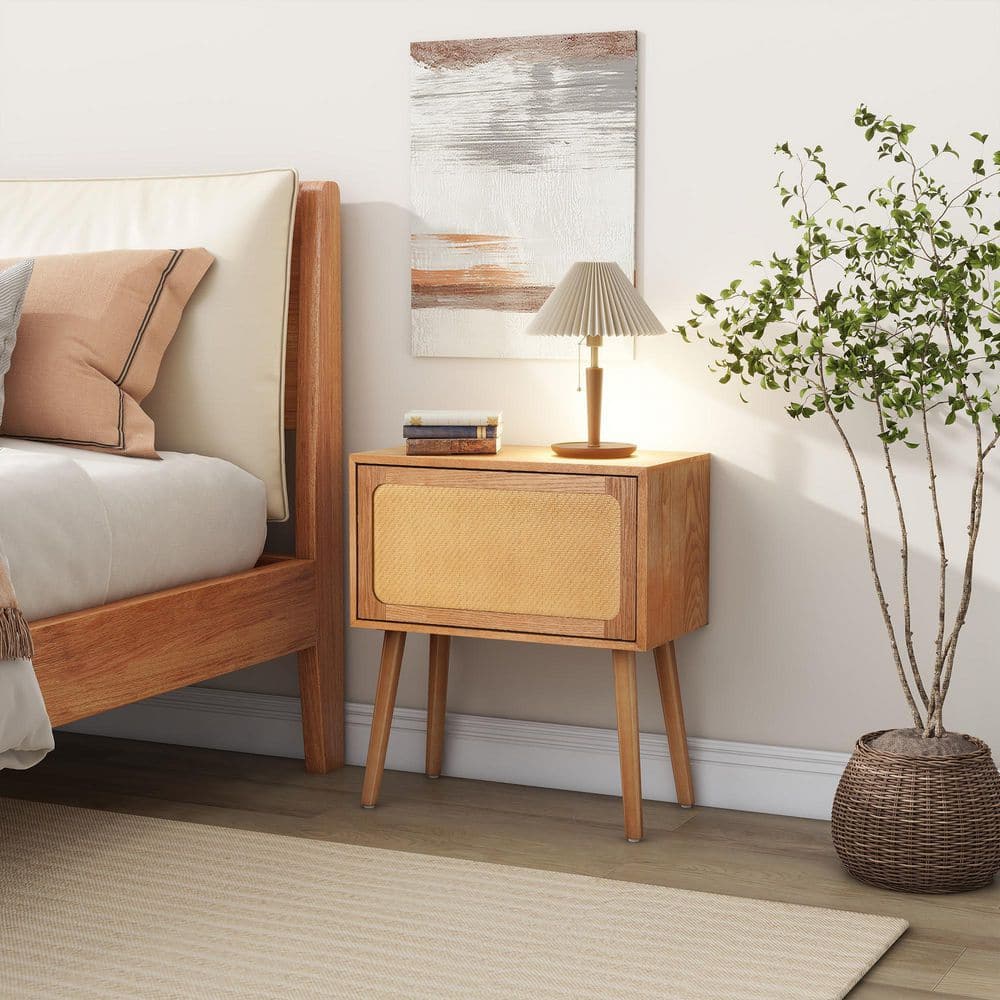 CHRISTOPHER KNIGHT HOME Belvior Modern Rustic Natural Finish 22.3 in. W Nightstands Bedside ...