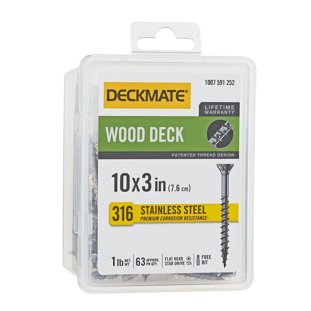 Reviews for DECKMATE Marine Grade Stainless Steel #10 X 3 in. Wood Deck ...