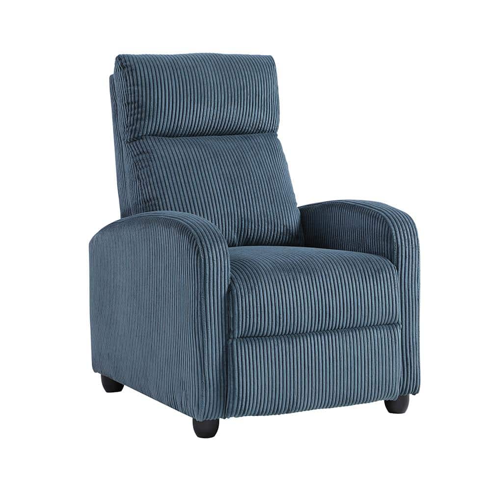 Lazzara Guthrie Midnight Blue Corduroy Manual Push Back Recliner ...
