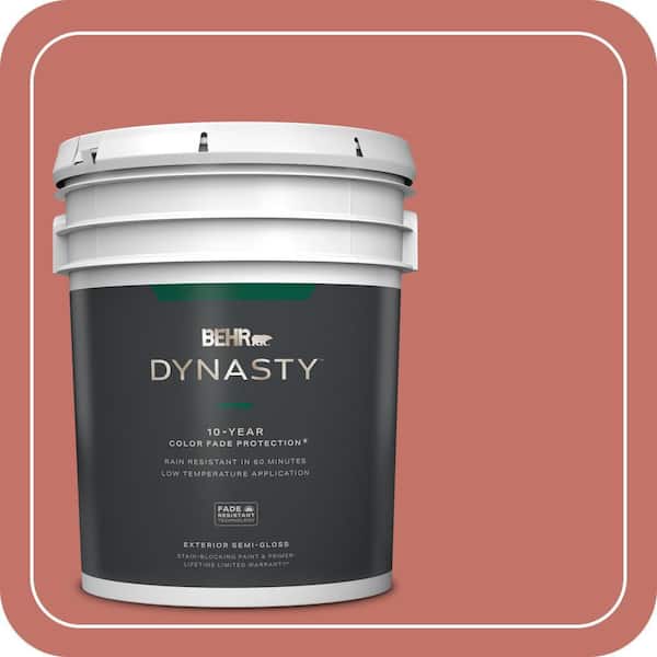 BEHR DYNASTY 5 gal. #PPU1-05A Red Coral Semi-Gloss Exterior Stain ...