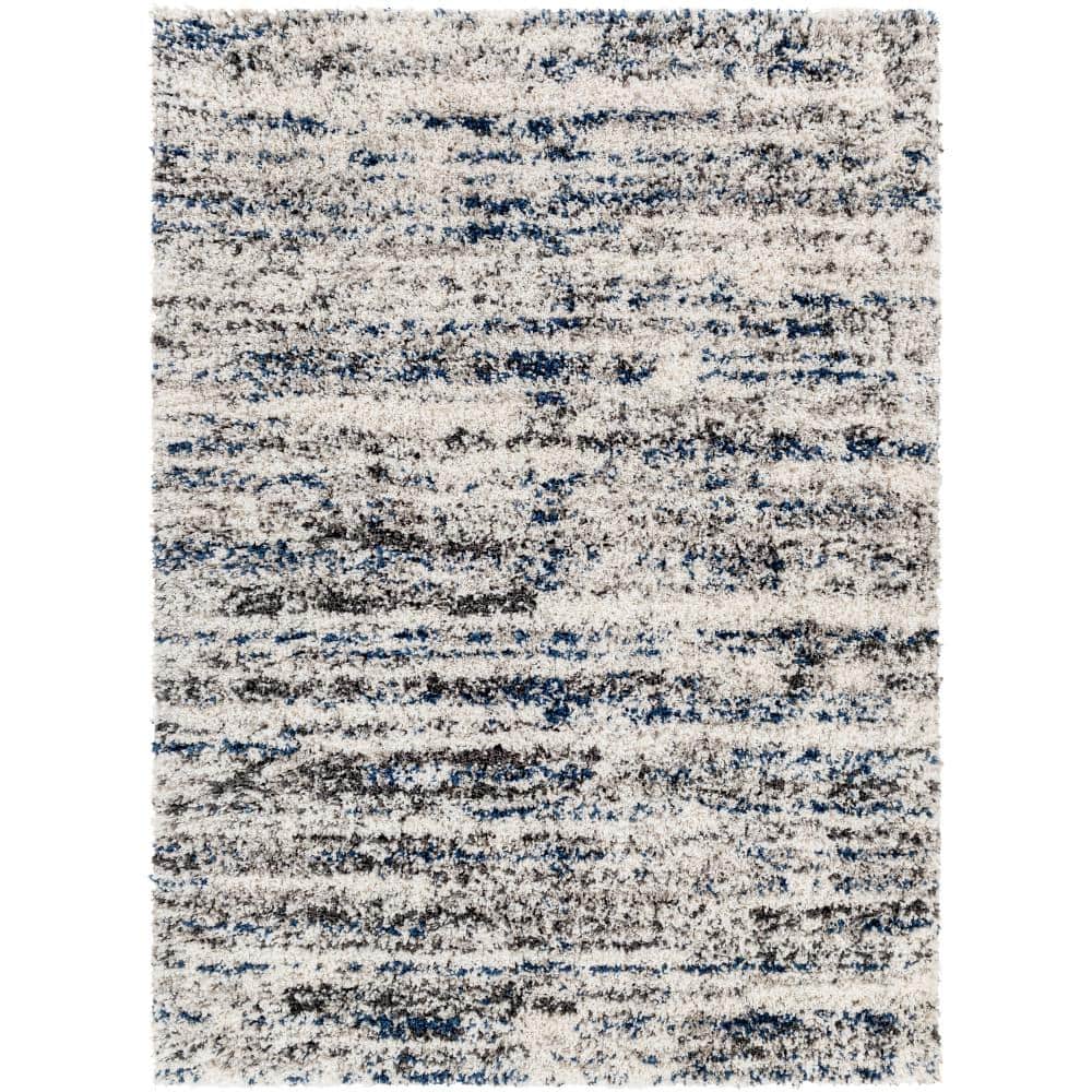 Artistic Weavers Capella Shag Blue/Cream Abstract 5 ft. x 7 ft. Indoor ...