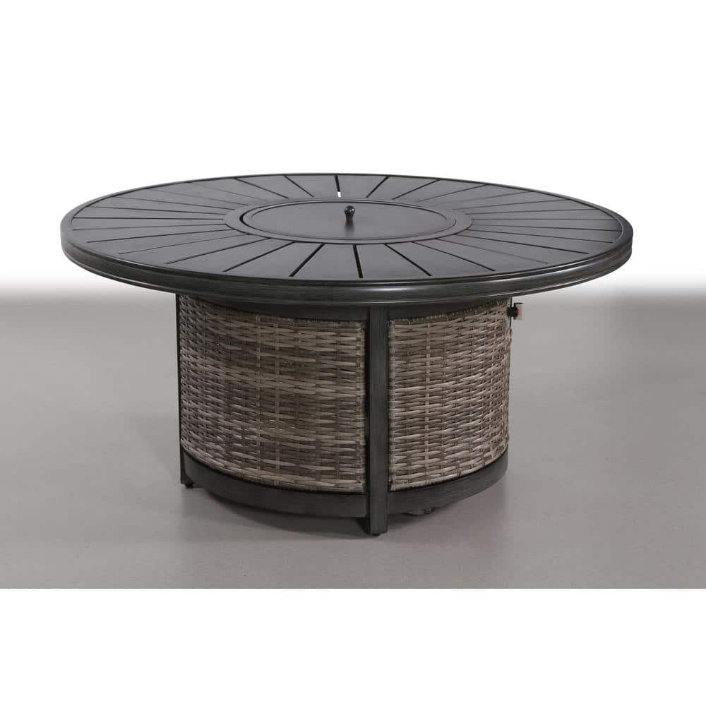 Mondawe 53 in. W 60,000 BTU Round Outdoor Propane Gas Fire Pit Table MO ...