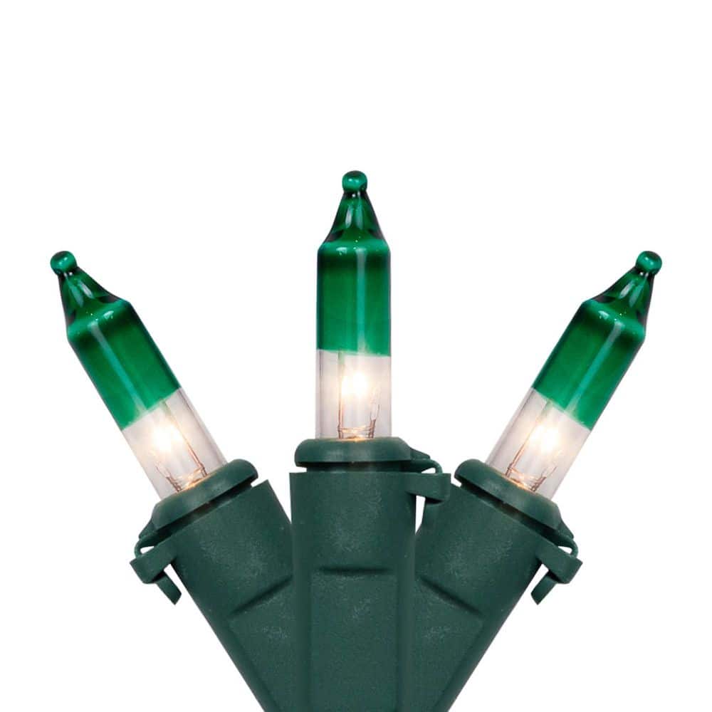 Northlight Mini Christmas String Light Set-Clear with Green Tips-20.25 ...