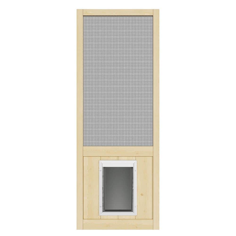 EH PUERTA 32 in. x 80 in. Single Universal Paneled Unfinished Pine Wood ...