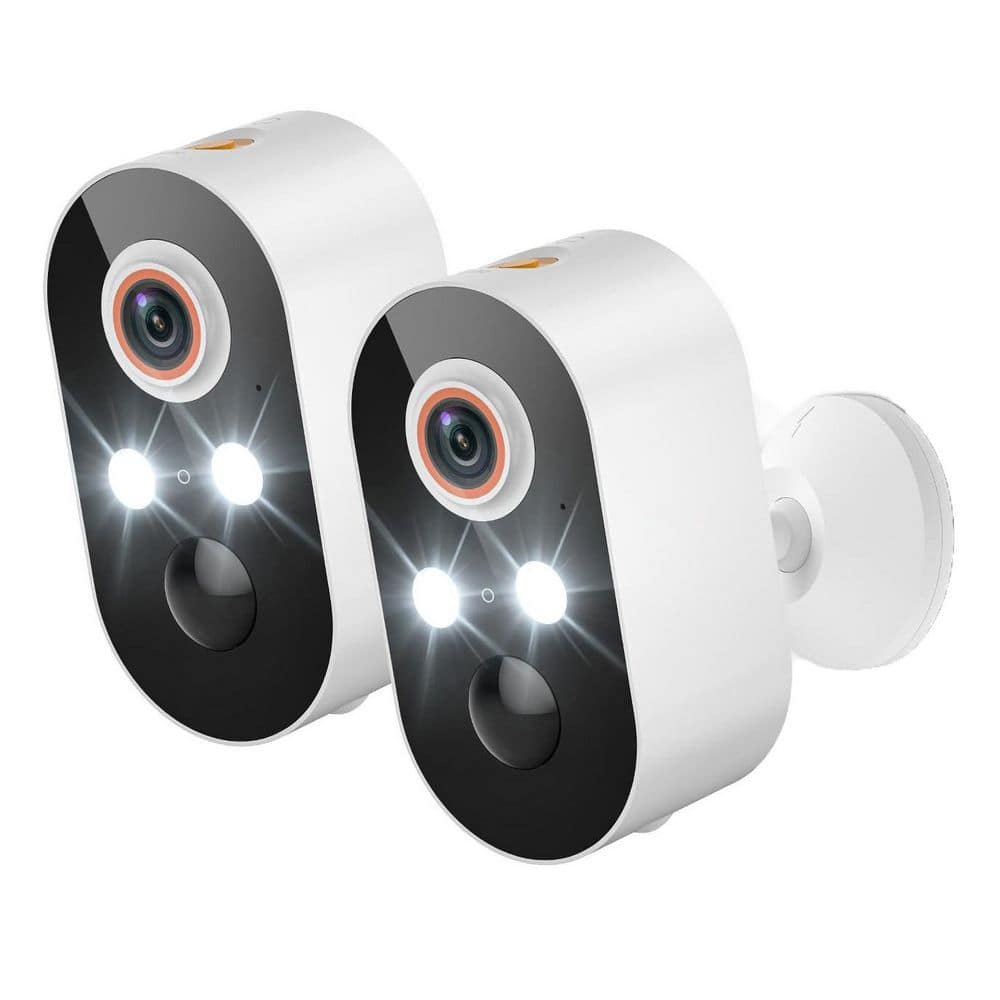 Adrinfly 2-Pack Outdoor Security Camera Wireless with 2-Way Talk, Color ...