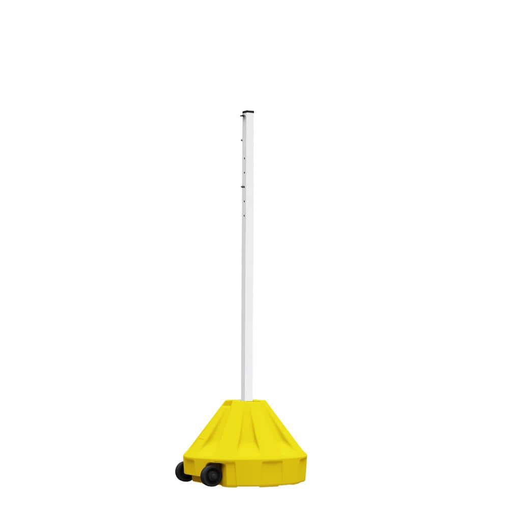PLASTICADE Roll-A-Post 18 in. Diameter Yellow Base Portable Post Sign ...