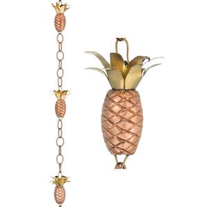 U-nitt 8.5 ft. Pure Copper XL Square Rain Chain 3121URL