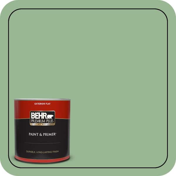 BEHR PREMIUM PLUS 1 qt. #M400-4 Brookview Flat Exterior Paint & Primer ...