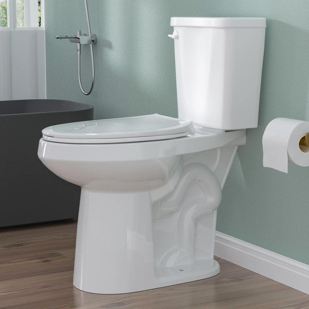 HOMLYLINK 21 in. Tall Seat 2-Piece Toilet 1.28 GPF Single Flush ...