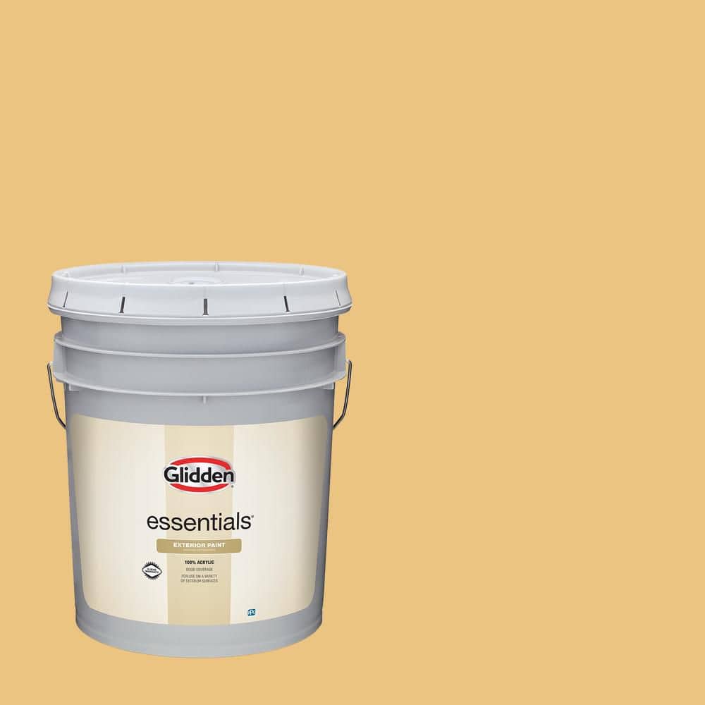 Glidden Essentials 5 gal. PPG1208-4 Gold Buff Satin Exterior Paint ...