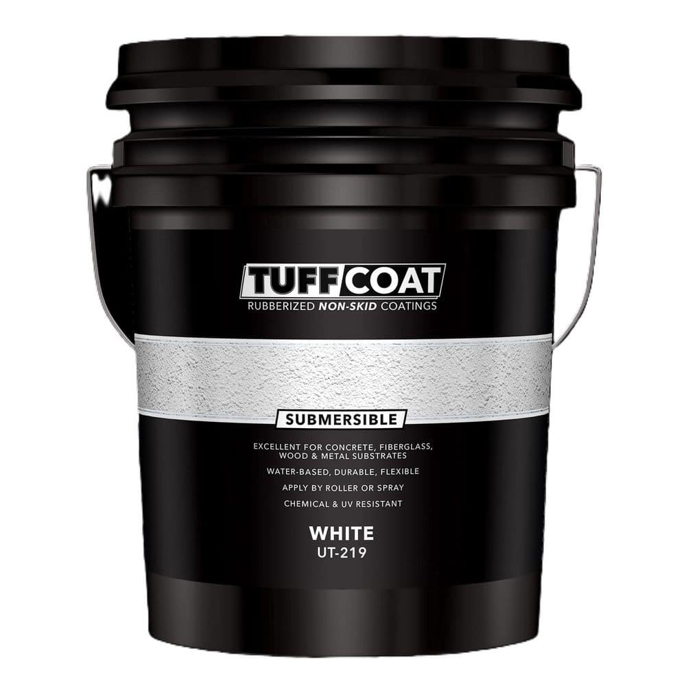 TUFF COAT UT-219 5-Gl White Interior/Exterior, Concrete/Wood/Fiberglass/Metal Paint, Basement ...