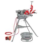 RIDGID 120 Volt Power Drive Complete Heavy Duty 38 RPM Pipe Threading Machine Oiler Set w Speed Chuck for 1 2 2 in. 15682 The Home Depot