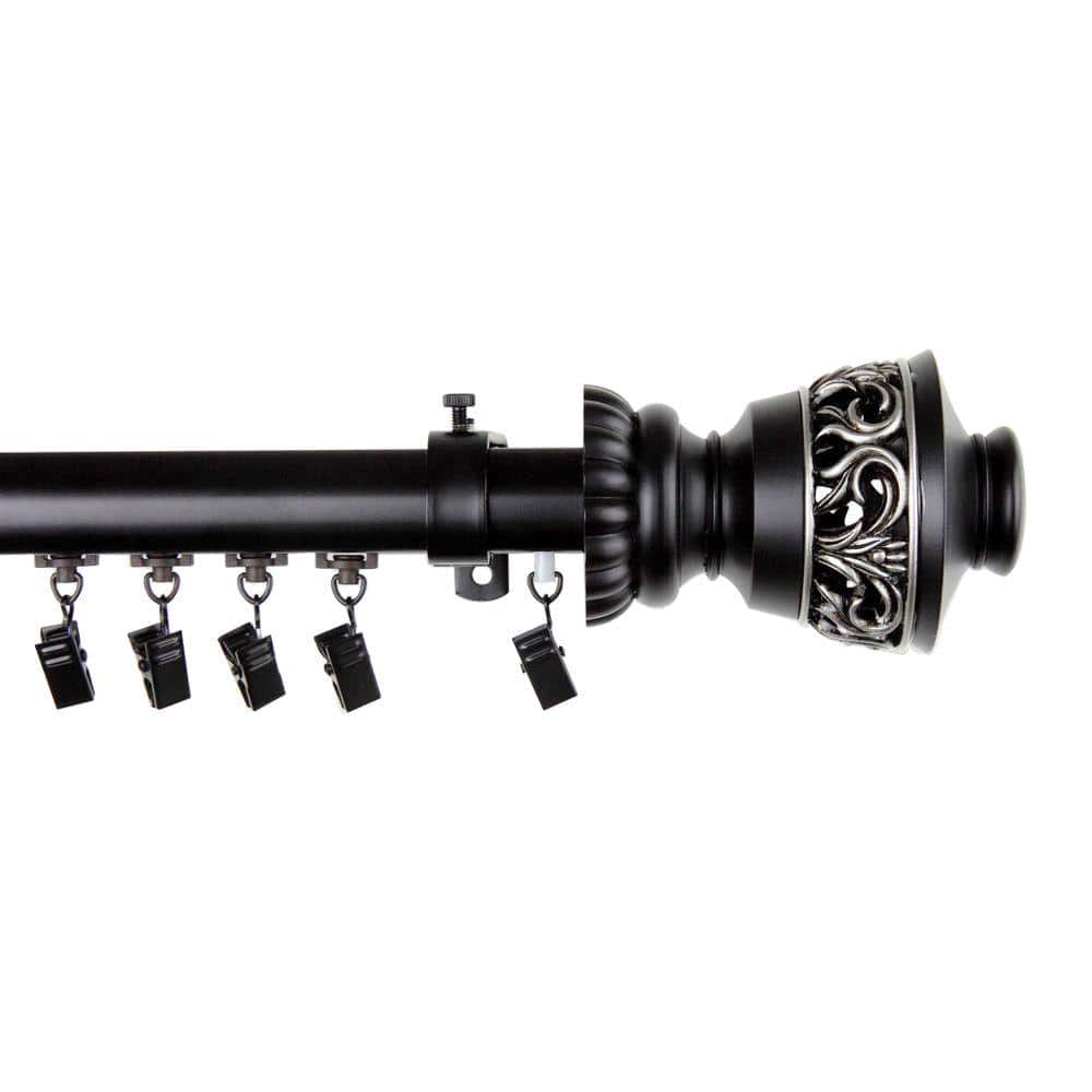 Rod Desyne 110 in. - 156 in. Telescoping Traverse Curtain Rod Kit in ...